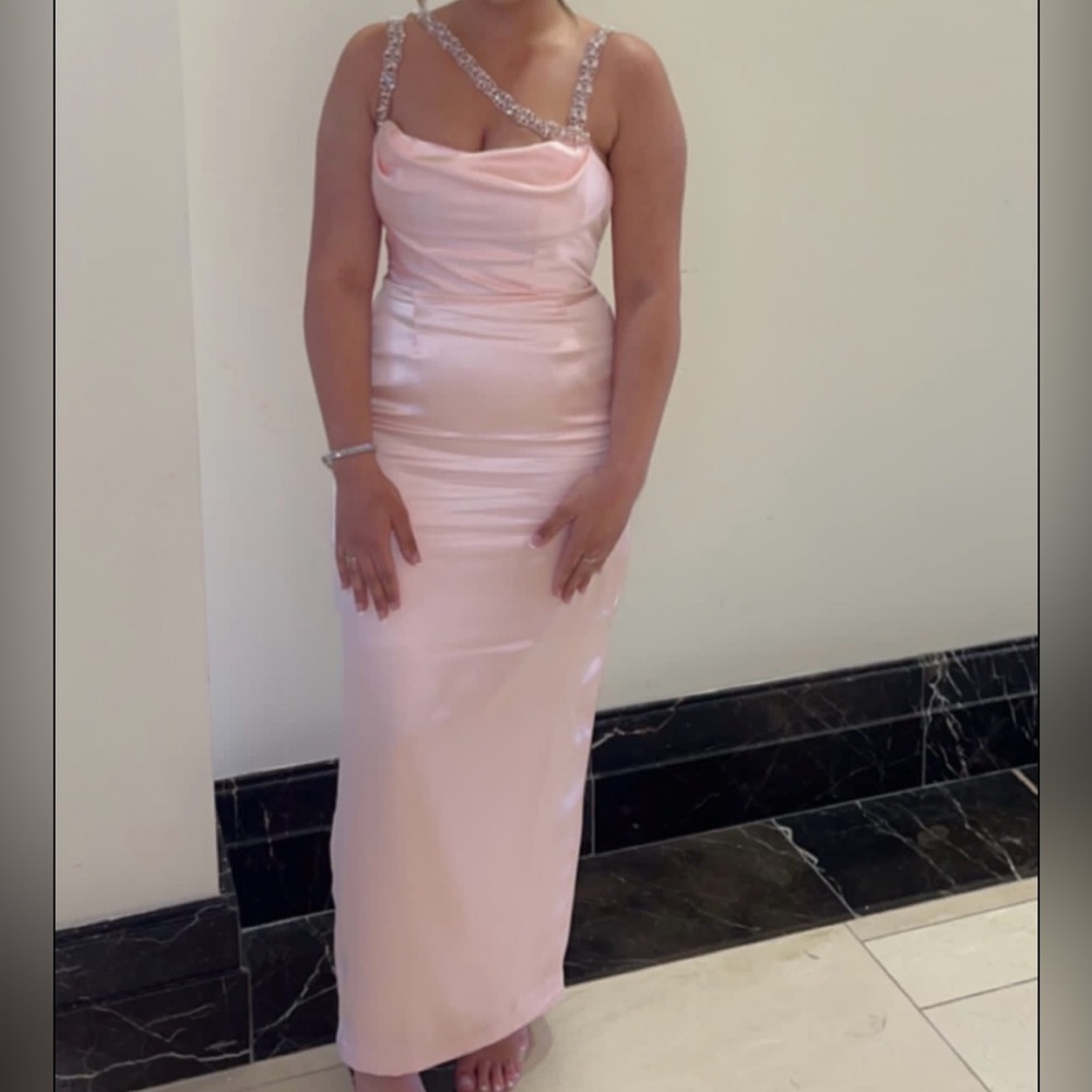 Custom Made Satin Pink Dress - Gem